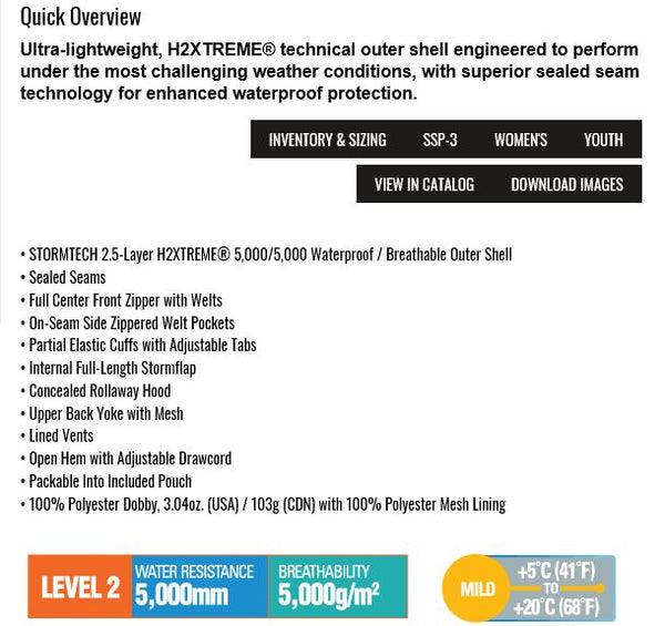 Stormtech Stratus lightweight shell - SSR-3 compare at $160.00 - Safety ...